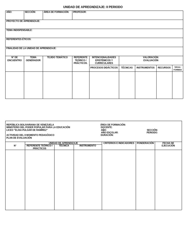 Formato de Unidad de Aprendizaje Ii Periodo | PDF