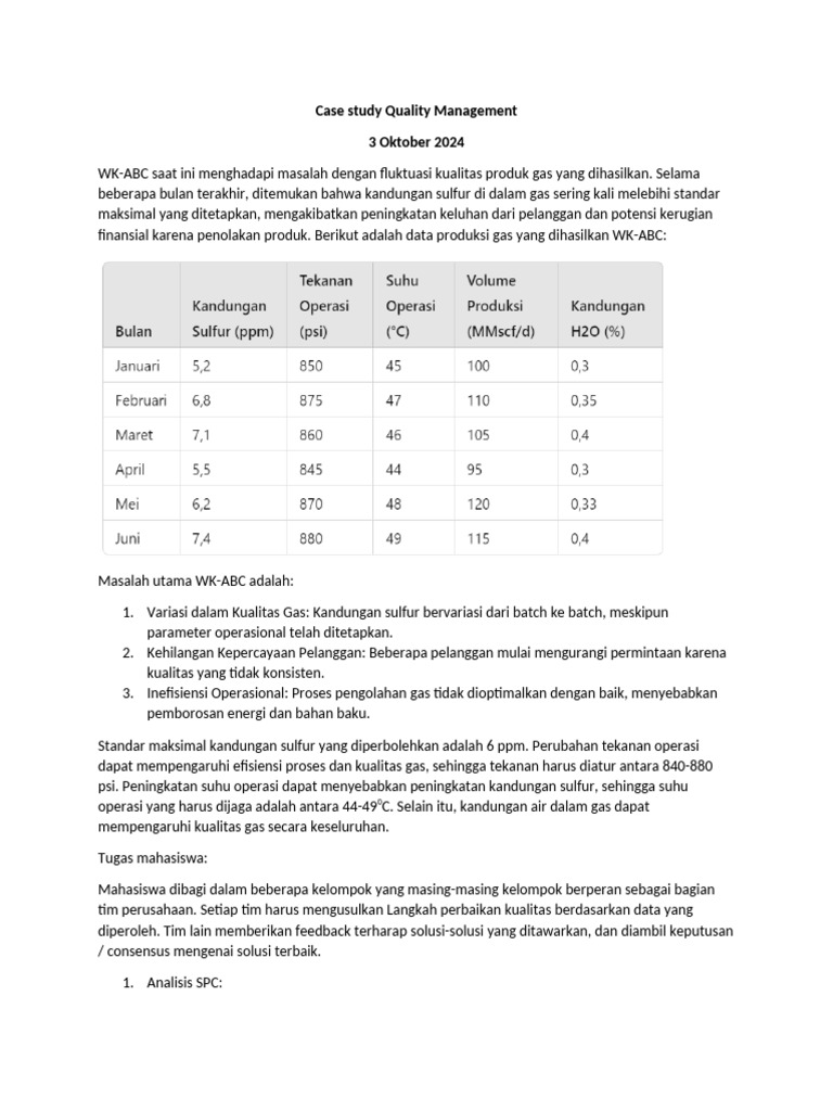 Case Study Quality Management | PDF
