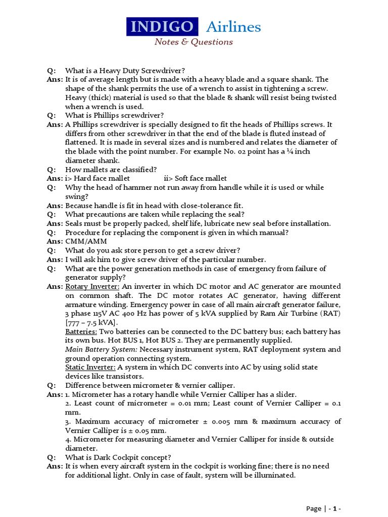Indigo Questions 1 | PDF