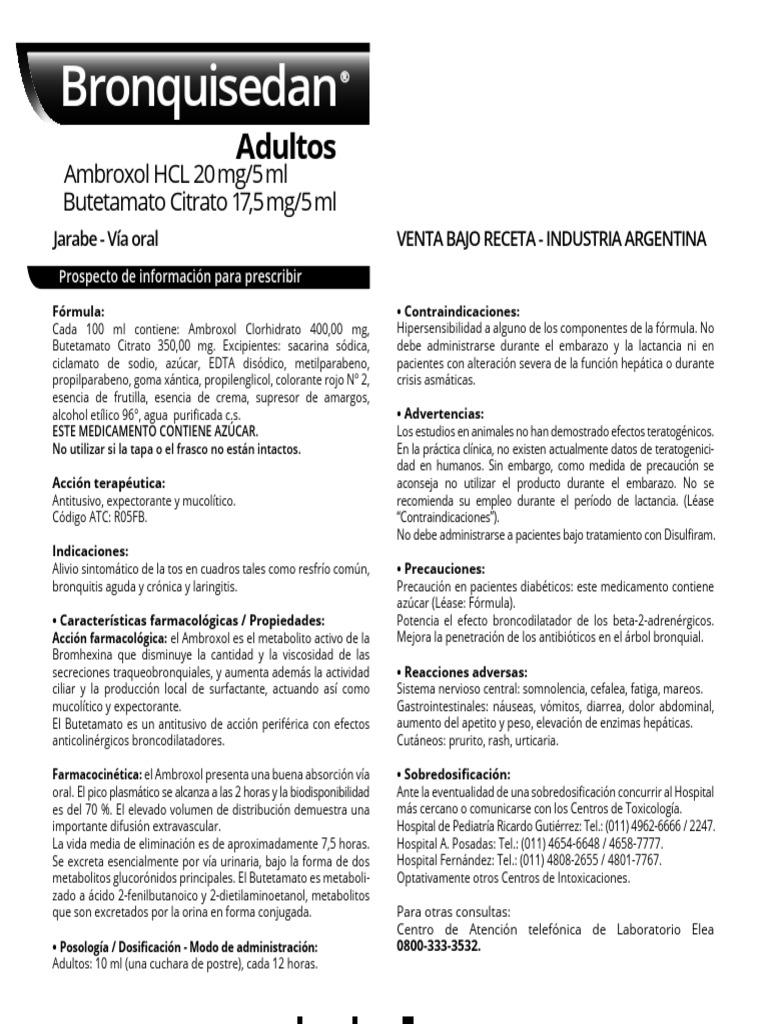 Prosp Bronquisedan Adultos | PDF