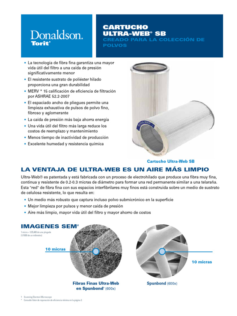 Filtros Tipo Cartucho Ultra Web SB | PDF