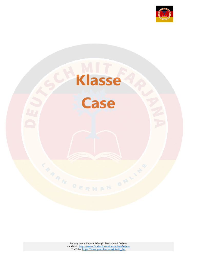 German Cases Explained: Nominativ to Dativ | PDF | Grammatical Gender ...