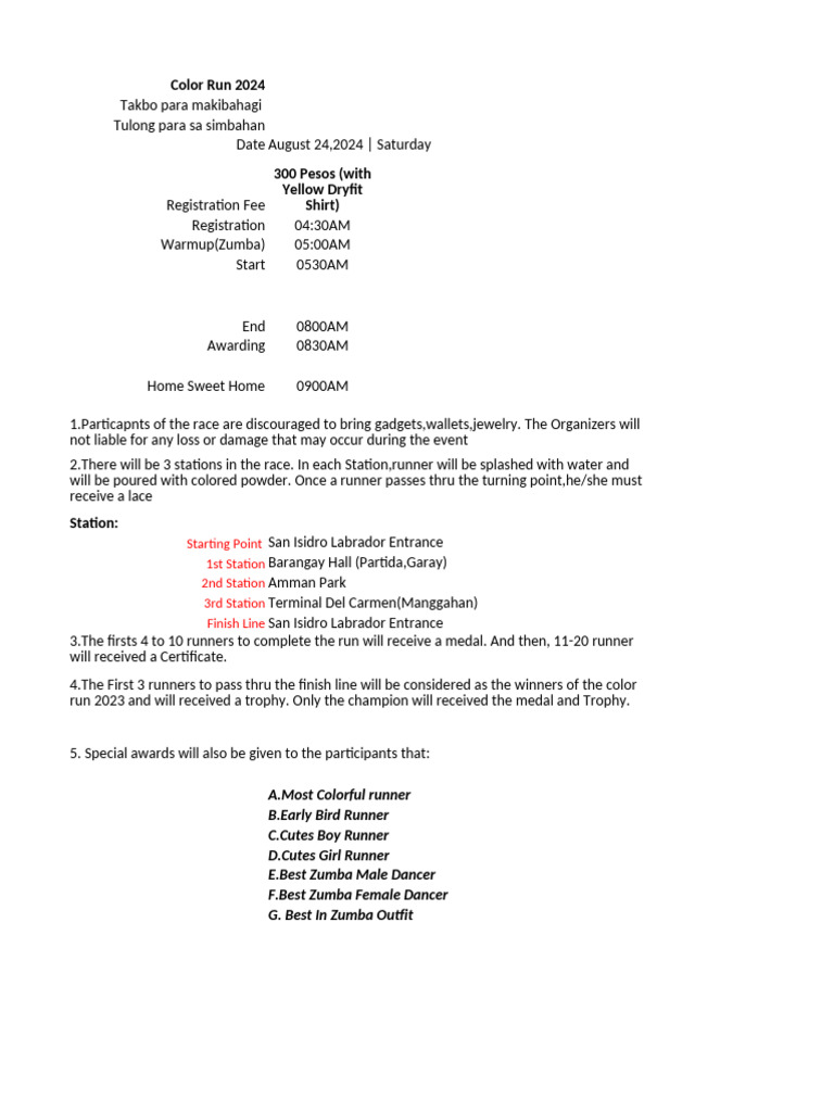 Color Run 2024 | PDF
