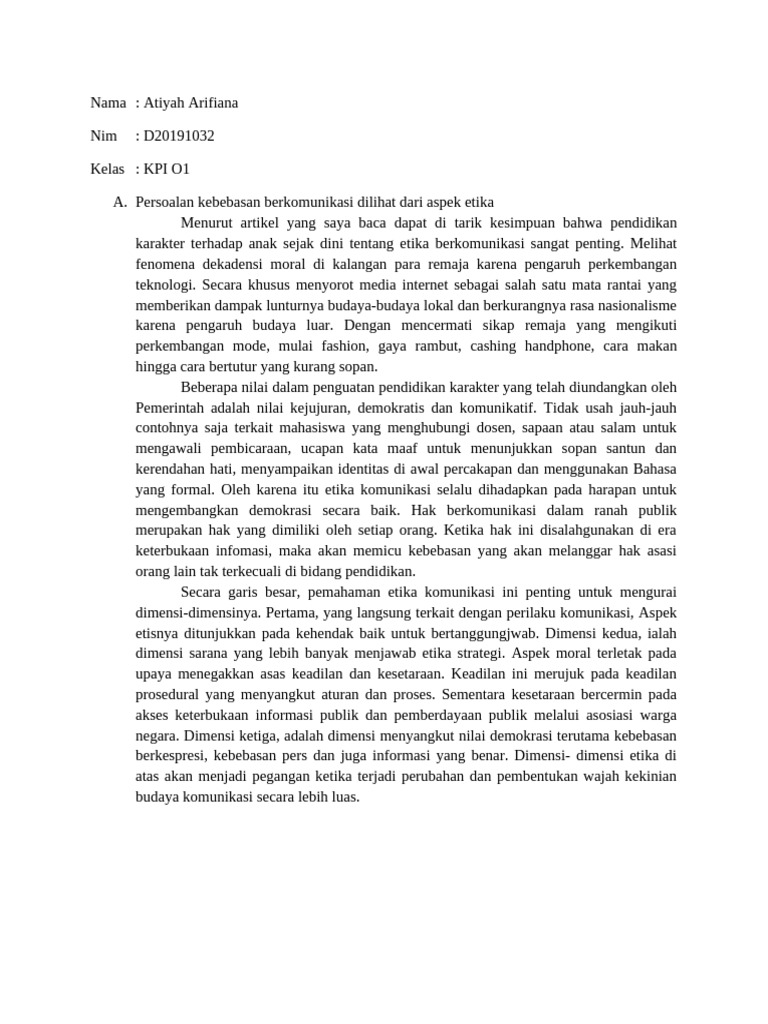 Atiyah Arifiana-D20191032-UAS SOSKOM | PDF