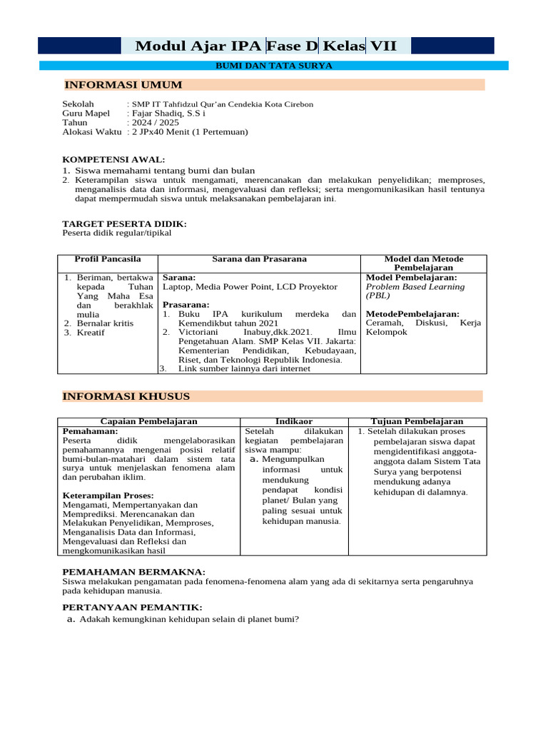 Komp 1 Butir 3. Modul PBL | PDF