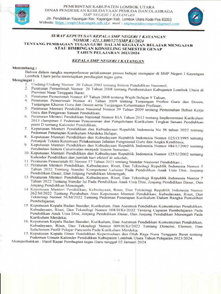 SK Pegas Genap 202324 | PDF