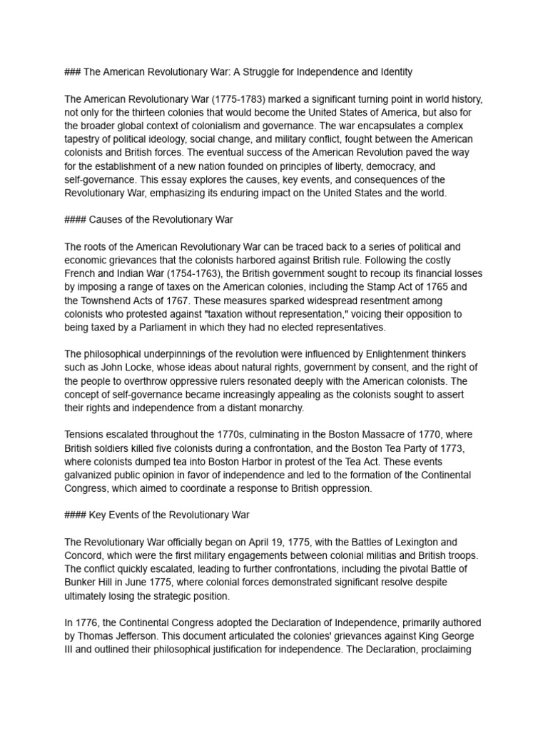 The Revolutionary War | PDF