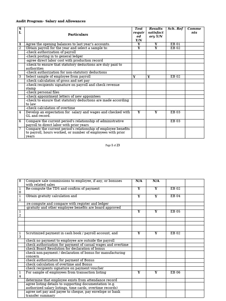 8026payroll - Audit Program and TOD | PDF
