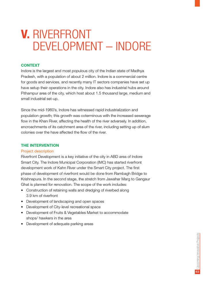 Riverfront Development - Indore: Context | PDF