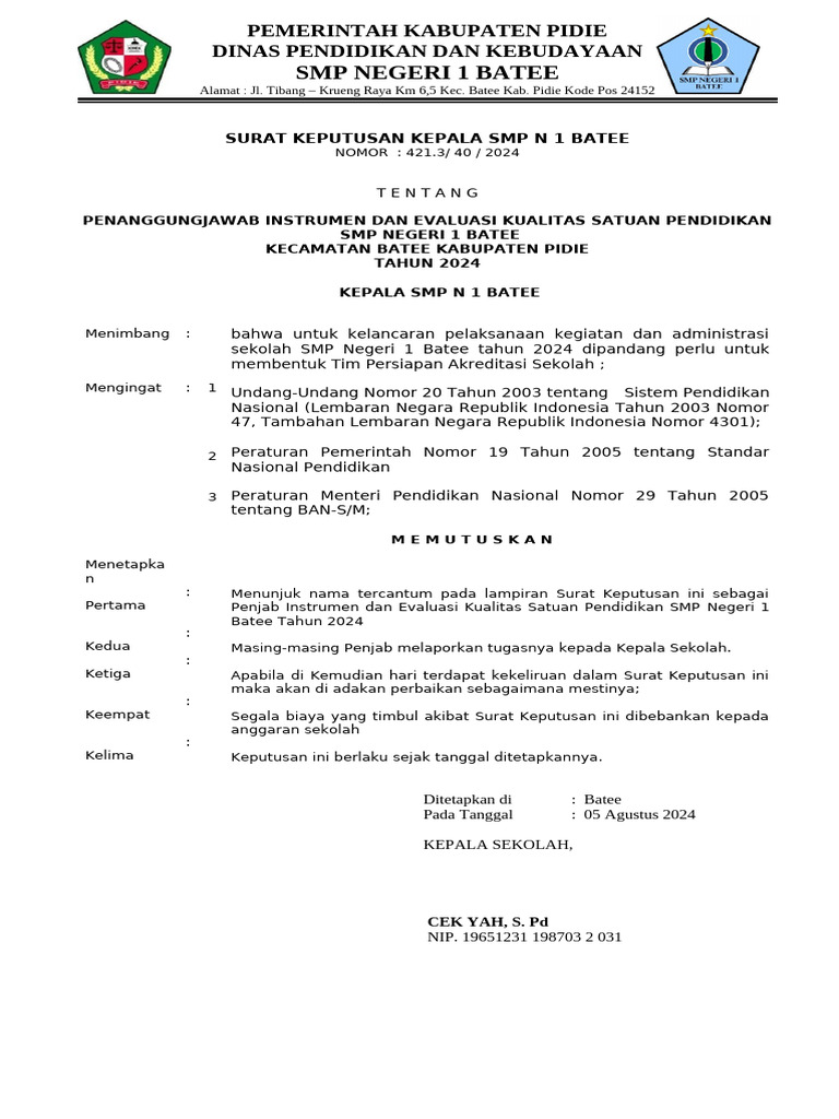 SK Monev 2024 | PDF