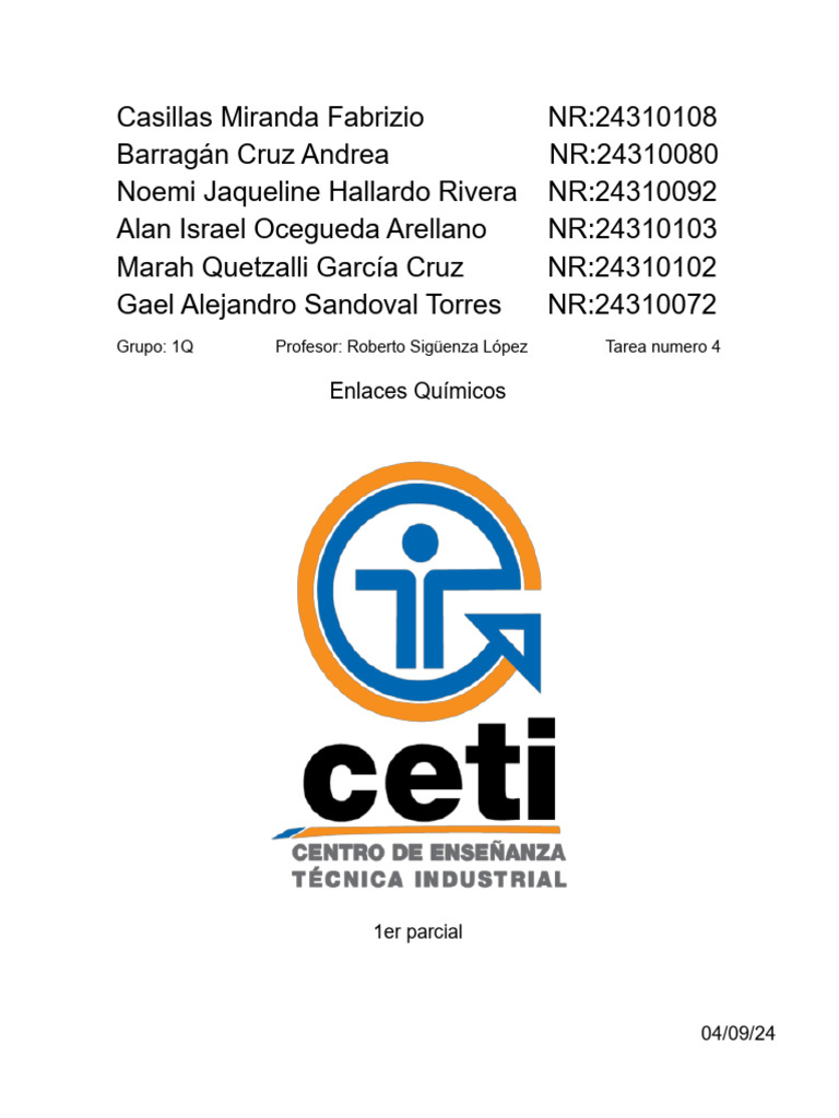 Enlaces Qumicos Eq1 | PDF