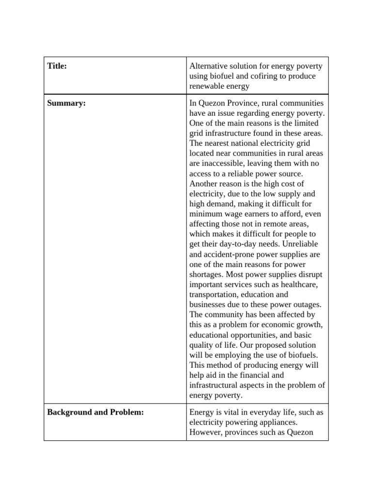 Table Version Research Proposal Group 3 | PDF