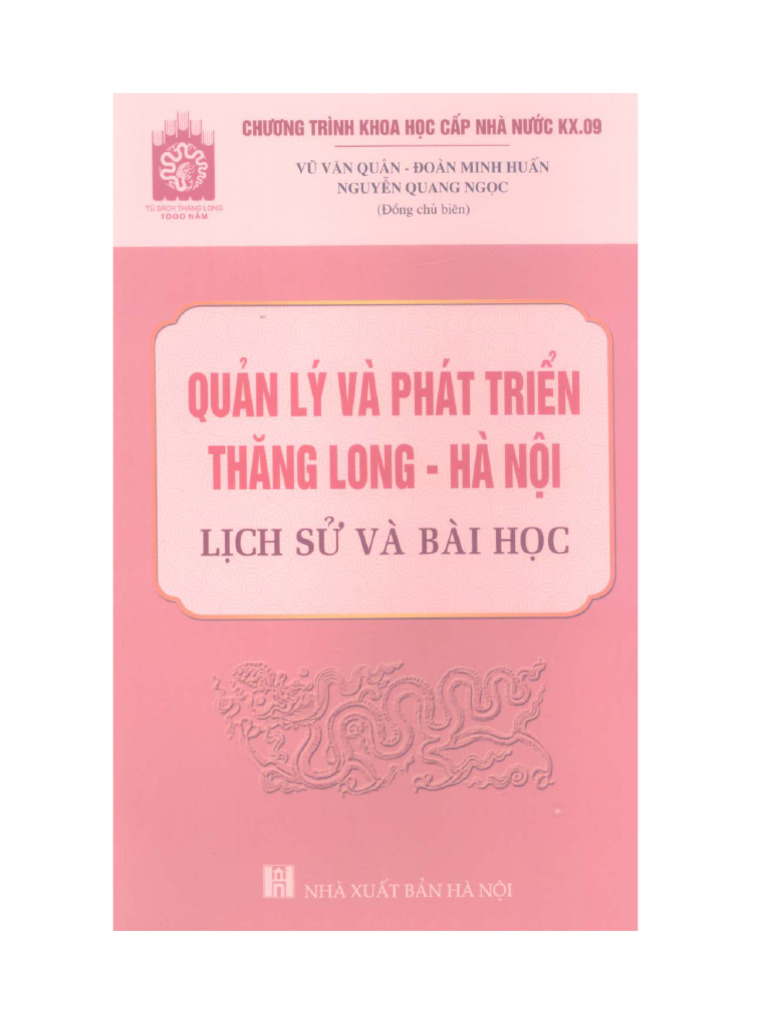 Quan Ly Phat Trien Thang Long Ha Noi Lich Su Va Bai Hoc Kinh Nghiem - Vu Van Quan | PDF