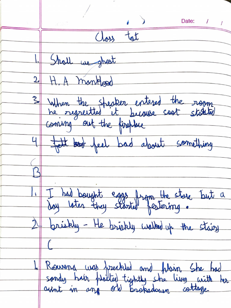 Class Test English Literature | PDF