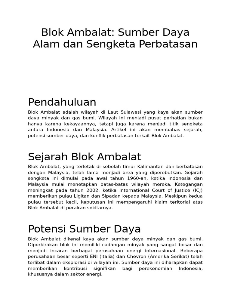 Artikel Blok Ambalat | PDF