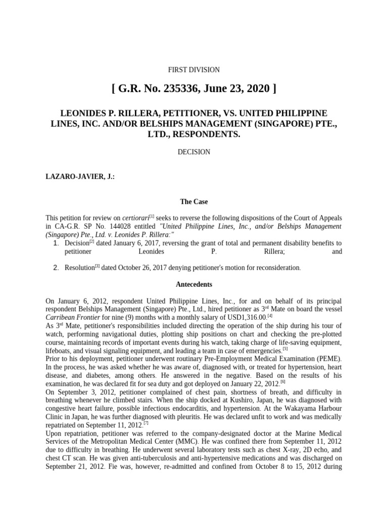 Rillera v. United Philippine Lines_ | PDF