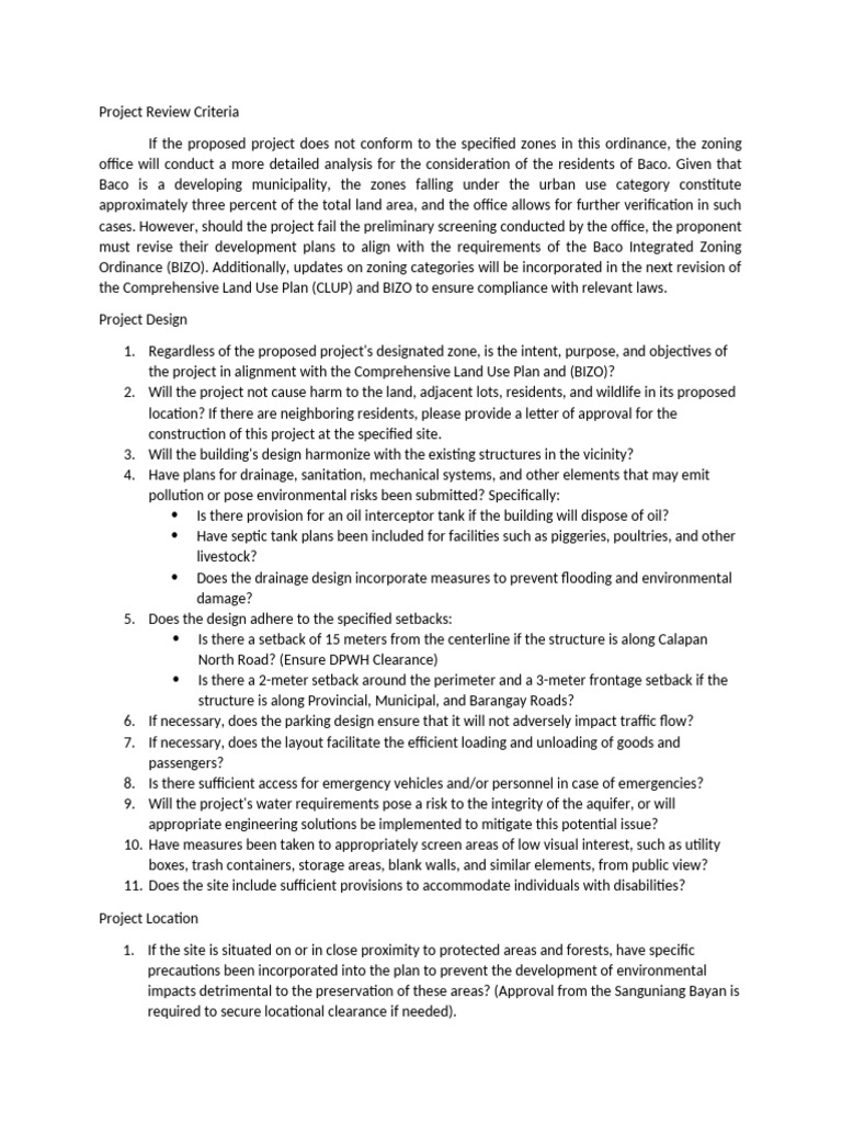 Zoning Checklist | PDF