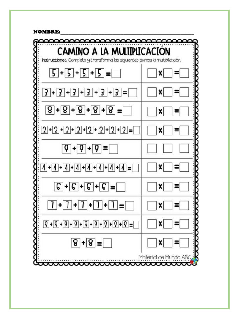 Ejercicios de Multiplicaci-N | PDF