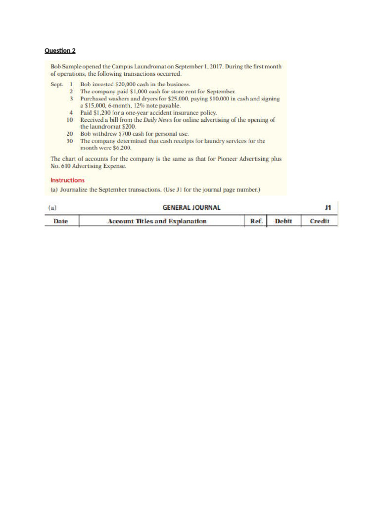 Principle of Accounting Midterm Mock Exam - Question 2 | PDF