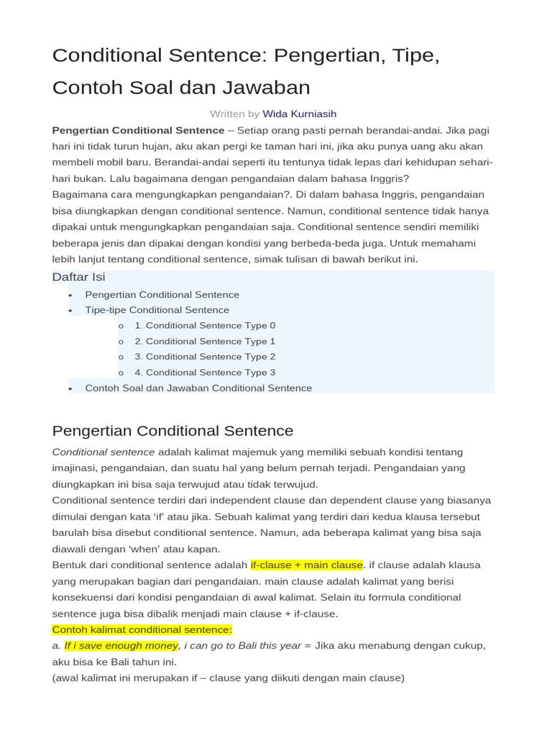 Conditional Sentence | PDF