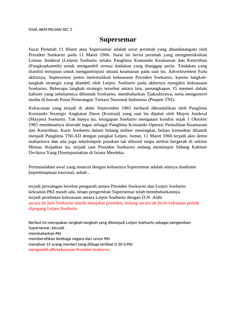 SOAL AKM PILGAN SEC 3 | PDF