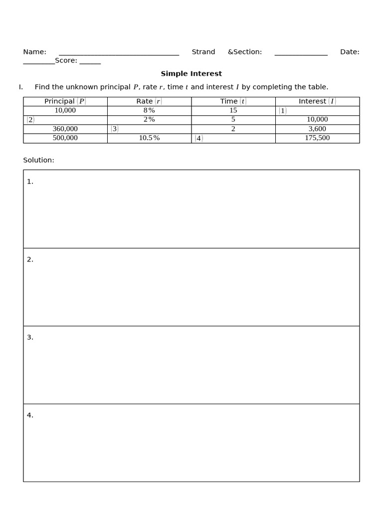 Simple Interest | PDF