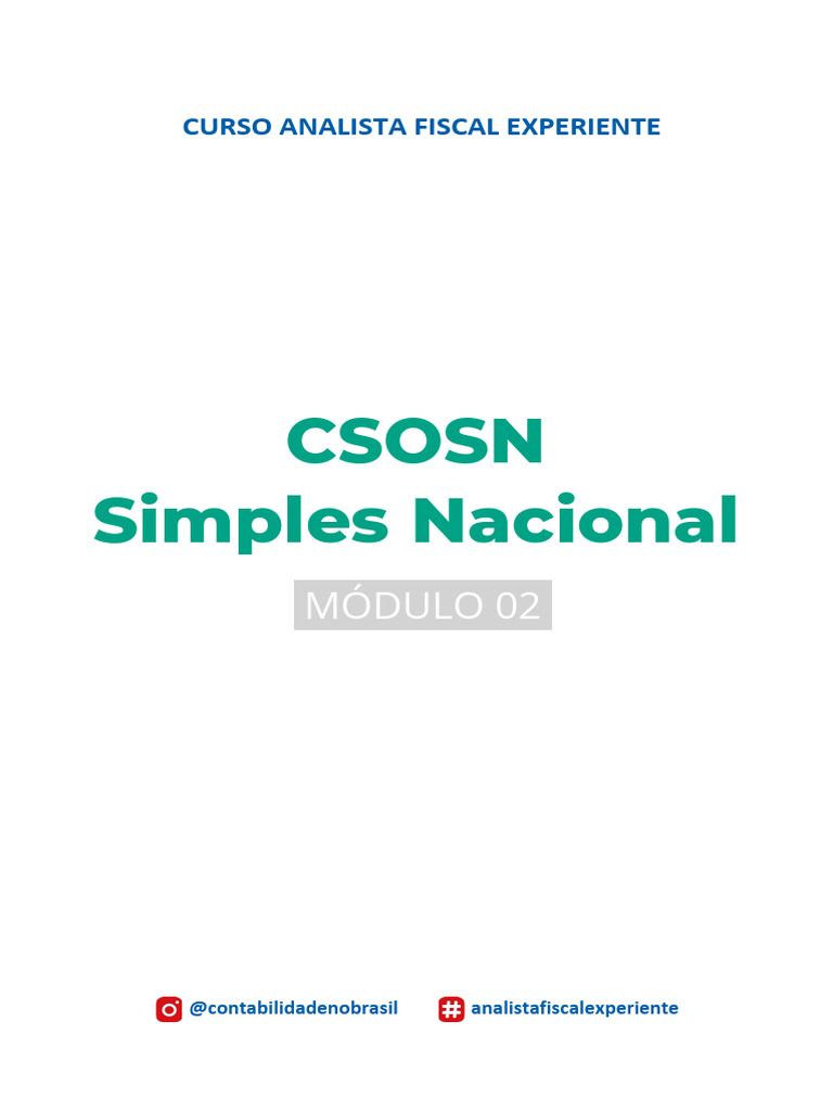 CSOSN - Simples Nacional | PDF