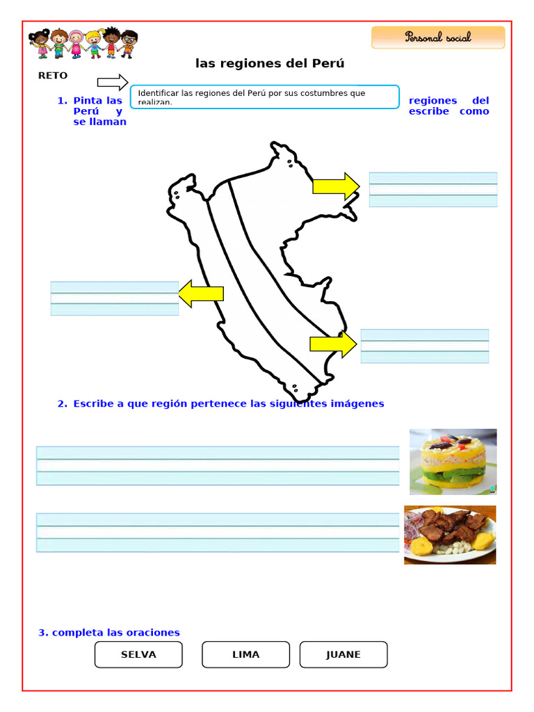 FICHA DE PS LAS REGIONES DEL PERÚ | PDF