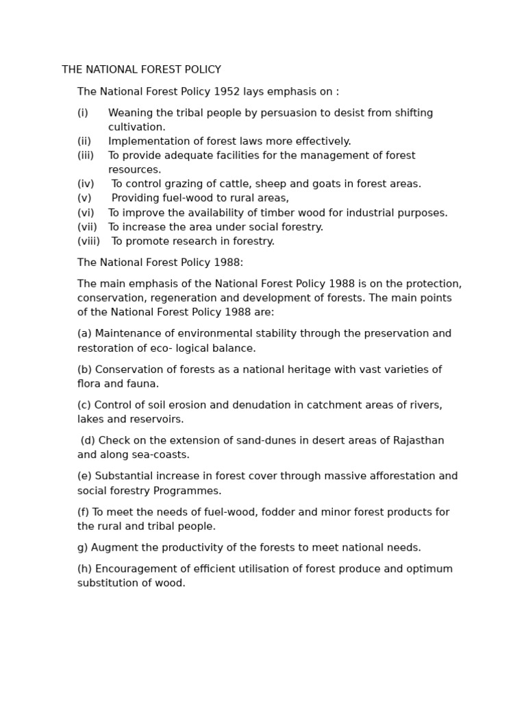 Forest Policy and Conservation | PDF