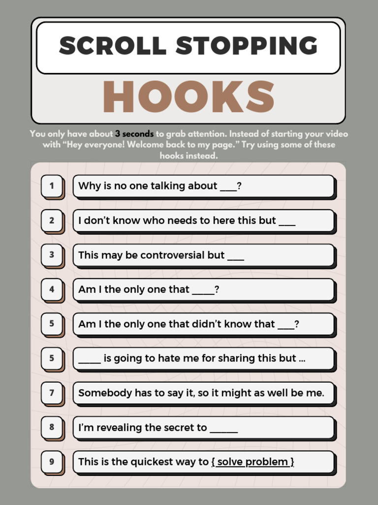 TSM Scroll Stopping Hooks | PDF