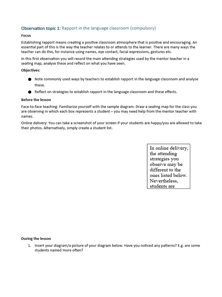 APPL8220 Observation Booklet | PDF | Mentorship | Wellness