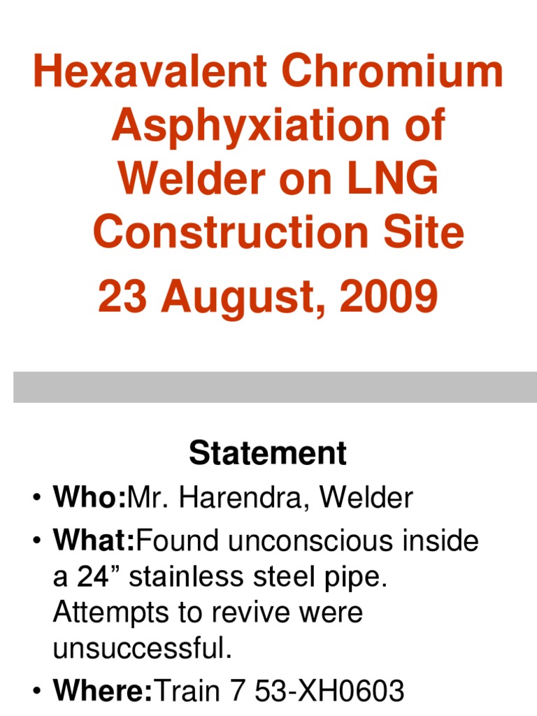 Hexavalent Chromium in Welding Environment, Safety & Health | PDF ...