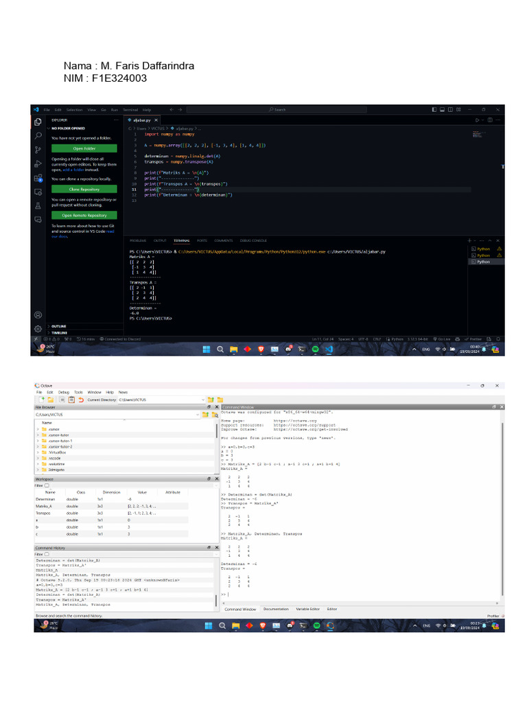 Tugas - Aljabar Koding | PDF