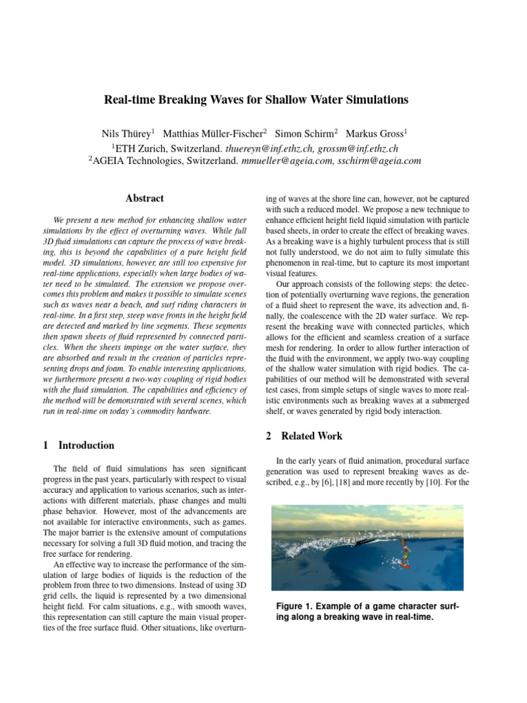 07 Real-Time Breaking Waves For Shallow Water Simulations | PDF