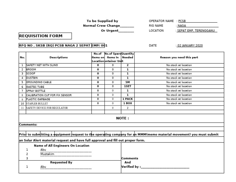Material Request | PDF
