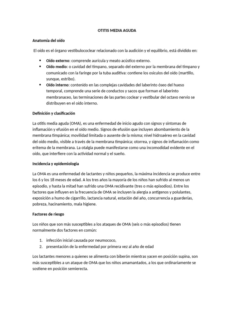 Otitis Media Aguda: Causas e Impacto | PDF | Especialidades médicas ...