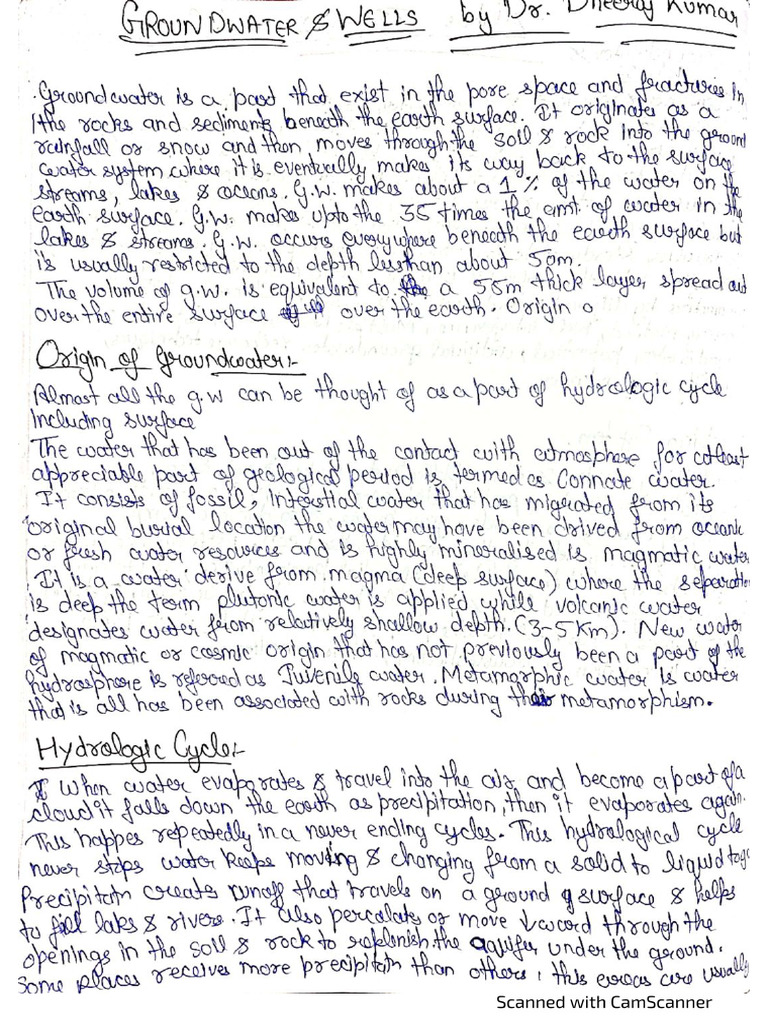 groundwater notes | PDF