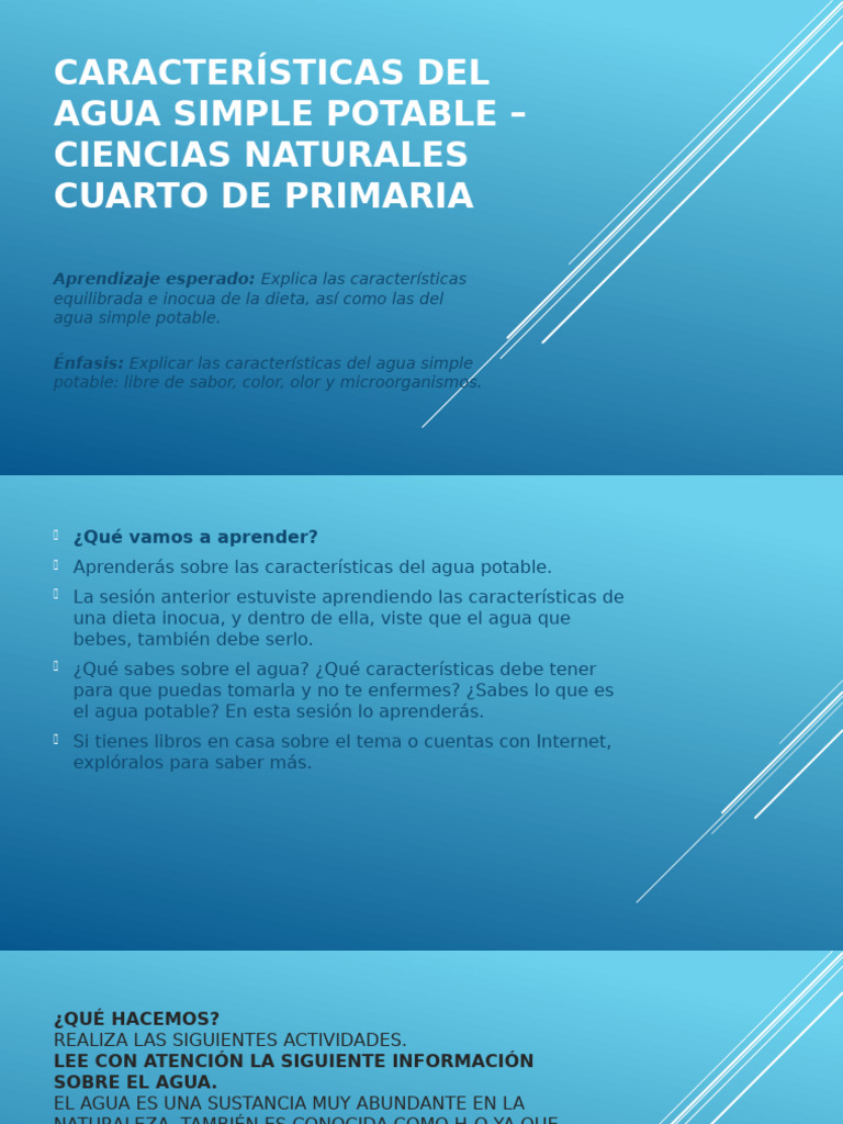 Características Del Agua Simple Potable - Ciencias Naturales | PDF