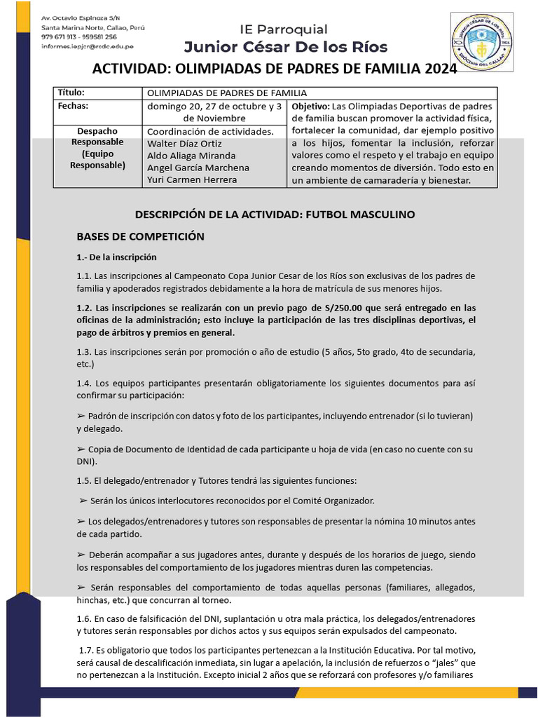 Olimpiadas PPFF - Bases 2024 | PDF