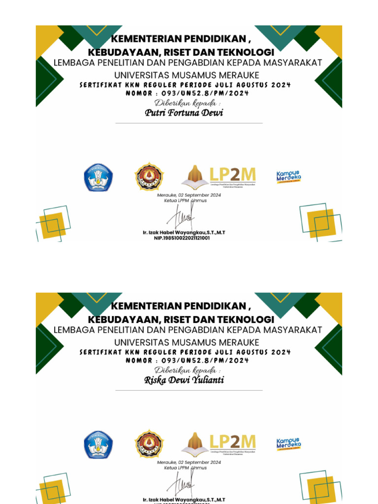 SERTIFIKAT PMM | PDF