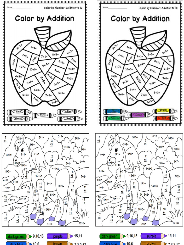 Math 1 Digit Addition | PDF