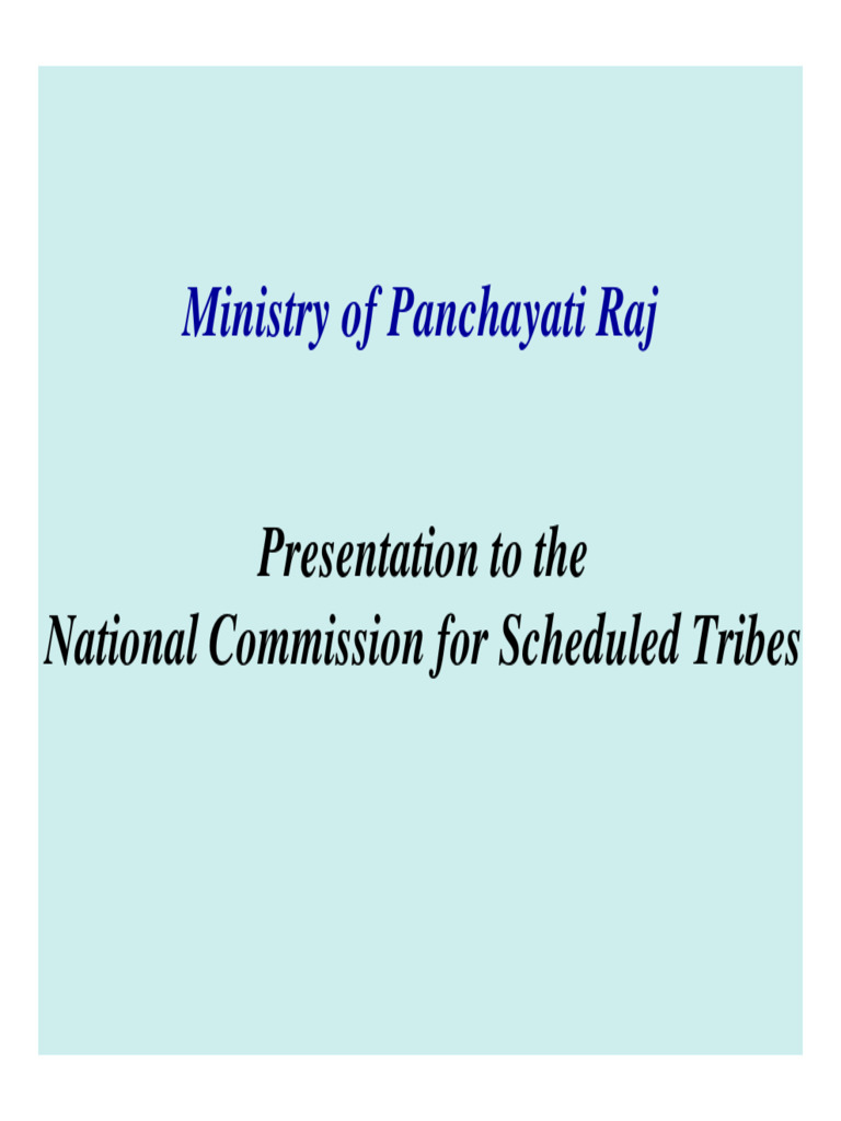 Panchayati Raj - PPT To The NCST2529518806 | PDF | Government ...