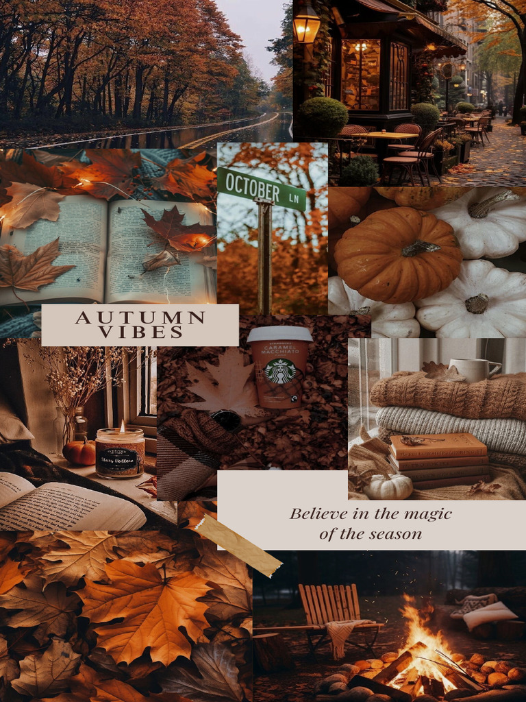 Brown Aesthetic Photo Collage Autumn Phone Wallpaper.pdf | PDF
