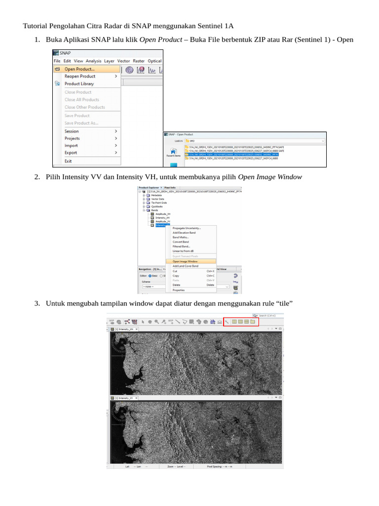 Tutorial Pengolahan Citra Radar Di SNAP Menggunakan Sentinel 1A | PDF