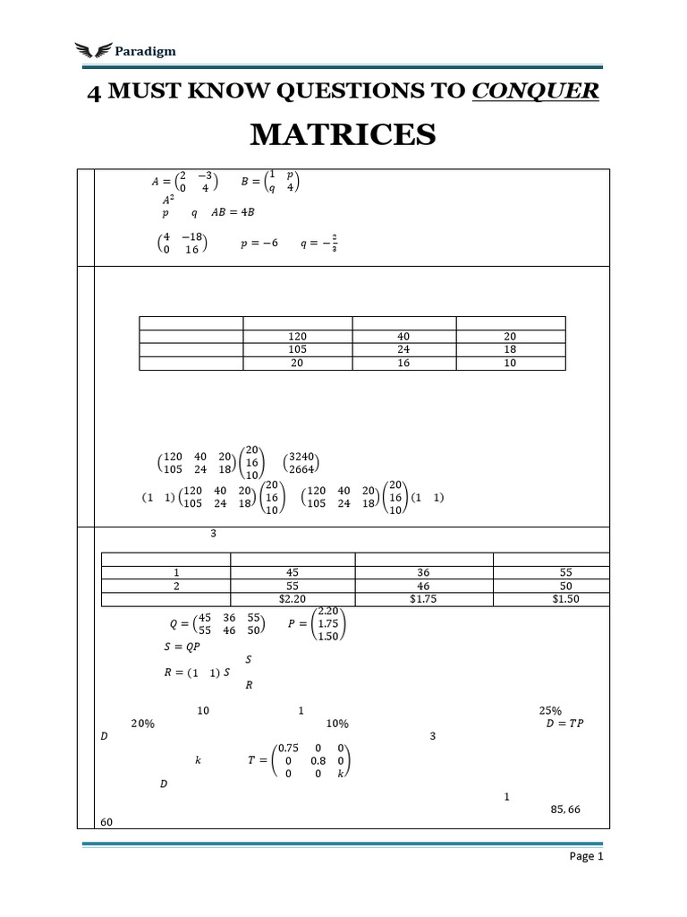 Secondary 4 E Math by Paradigm Matrices | PDF