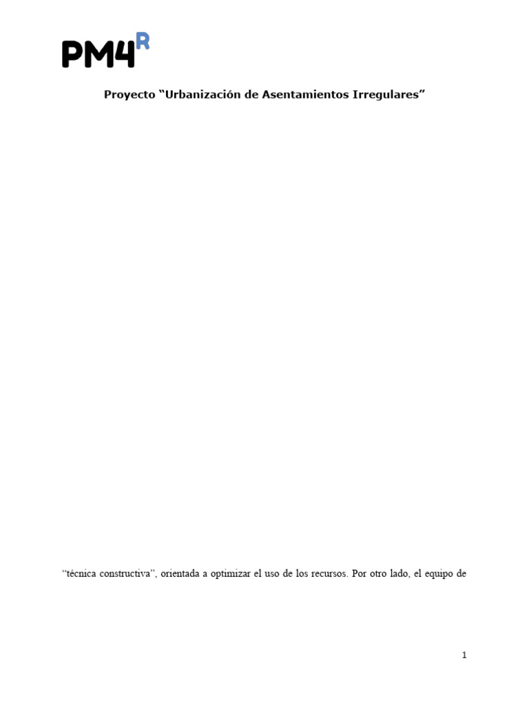 2015 Proyecto Urbanización de Asentamientos Irregulares | PDF