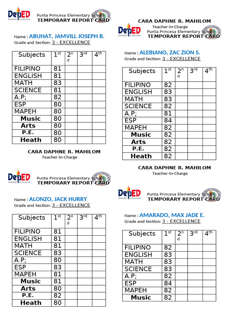 Temporary Card S.Y. 2022-2023 | PDF
