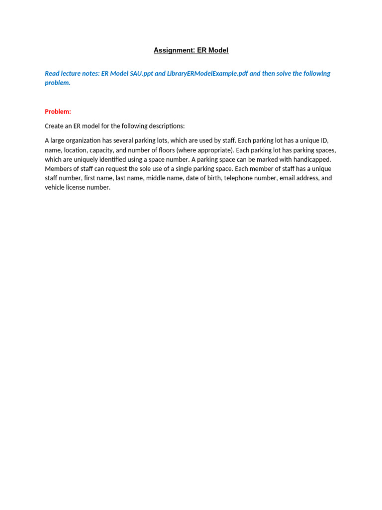Assignment ER Model | PDF