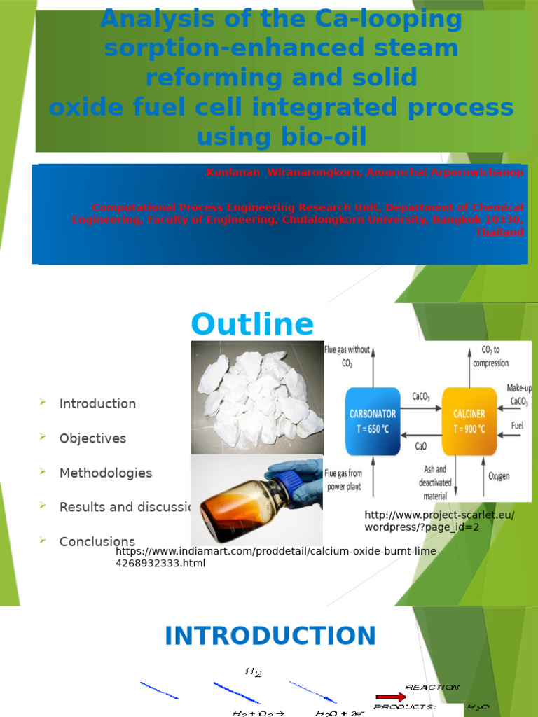Analysis of The Ca-Looping Sorption-Enhanced Steam Reforming and | PDF