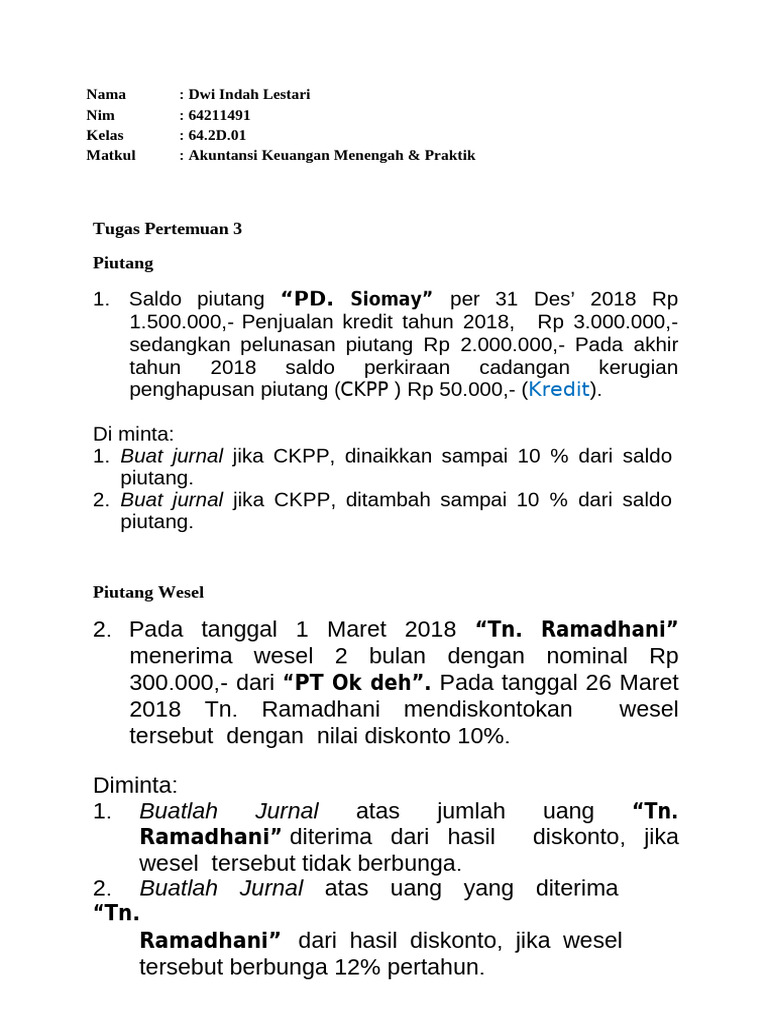64211491-Dwi Indah Lestari - Ak Menengah | PDF